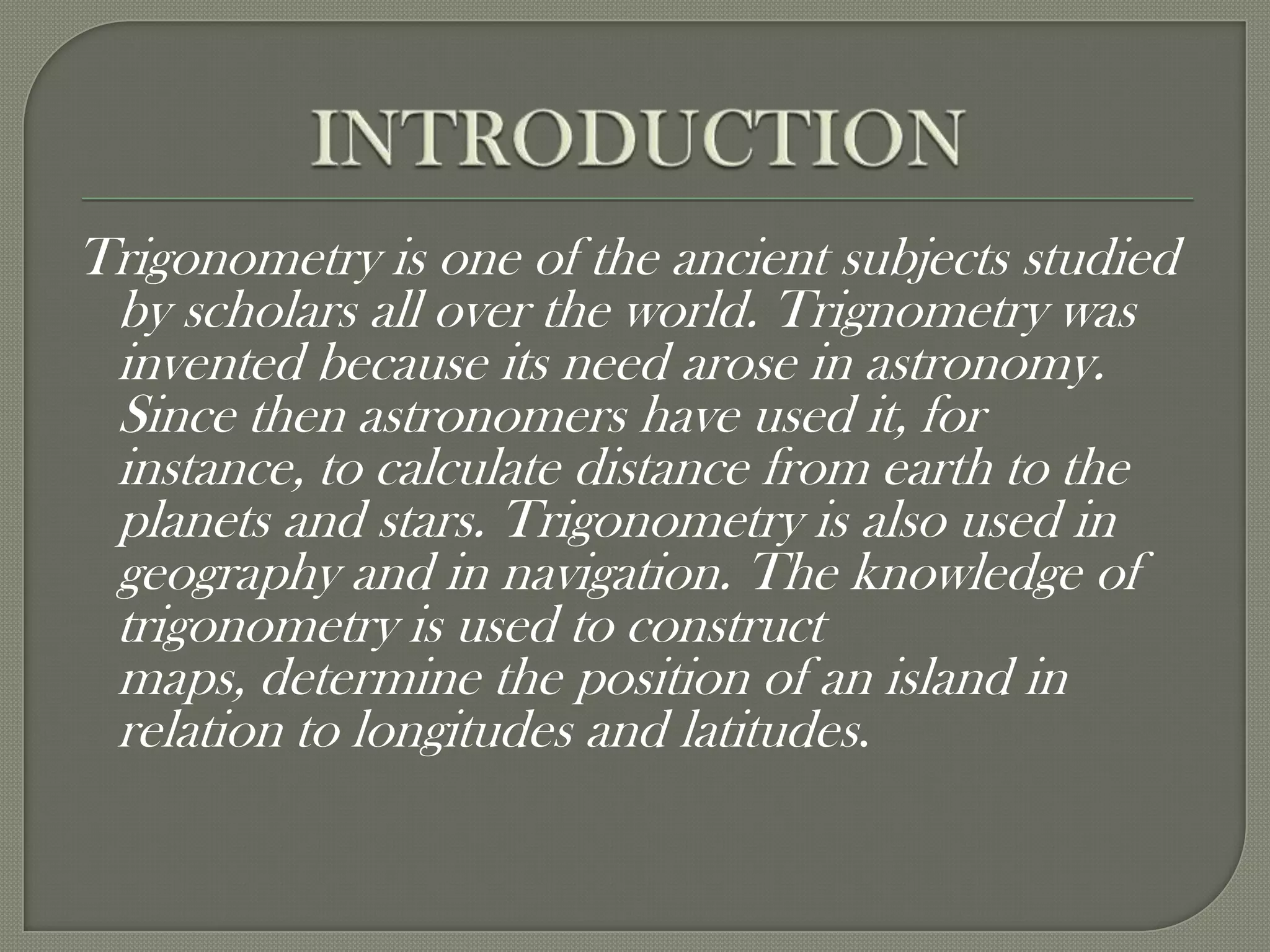 Project on trignometry | PPTX