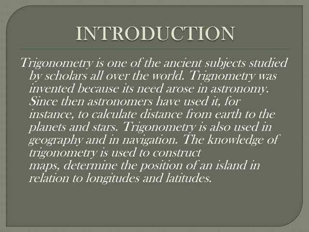 Project on trignometry | PPT