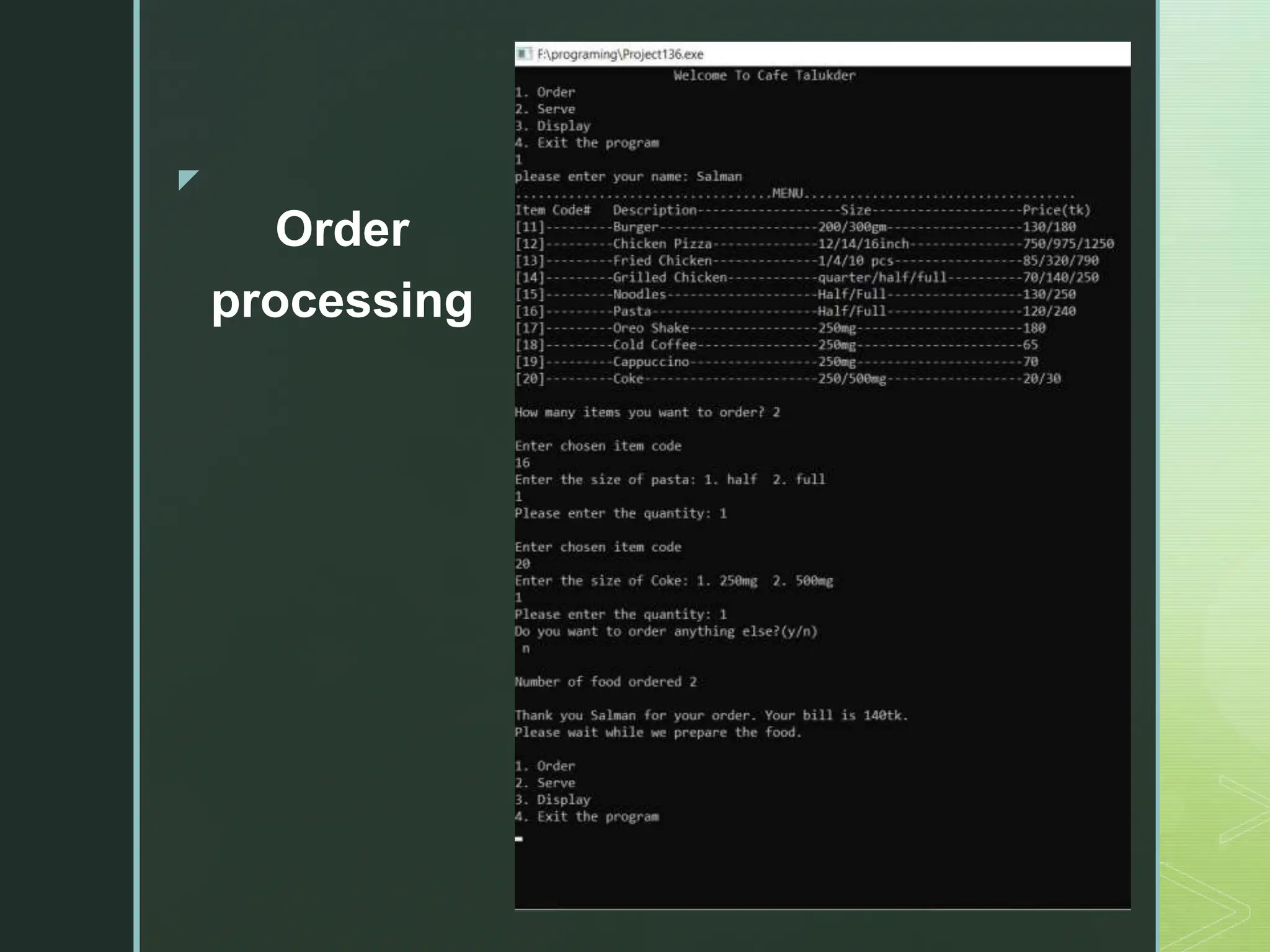 Food Order Management System presentation.pptx