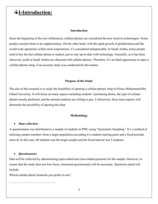 Feasibility Study: Opening a Cell Phone Shop in PMU's Campus | DOCX ...