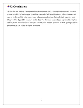 Feasibility Study: Opening a Cell Phone Shop in PMU's Campus | DOCX ...