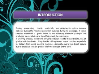 Yarn breakage practically found in warping and its remedy | PPTX