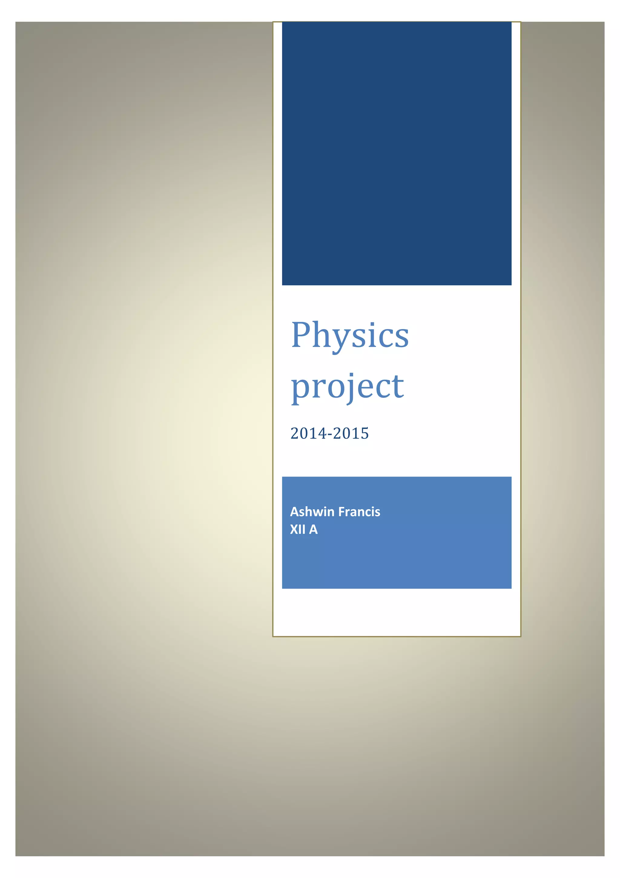 12th CBSE Physics Project AC Generator | DOCX
