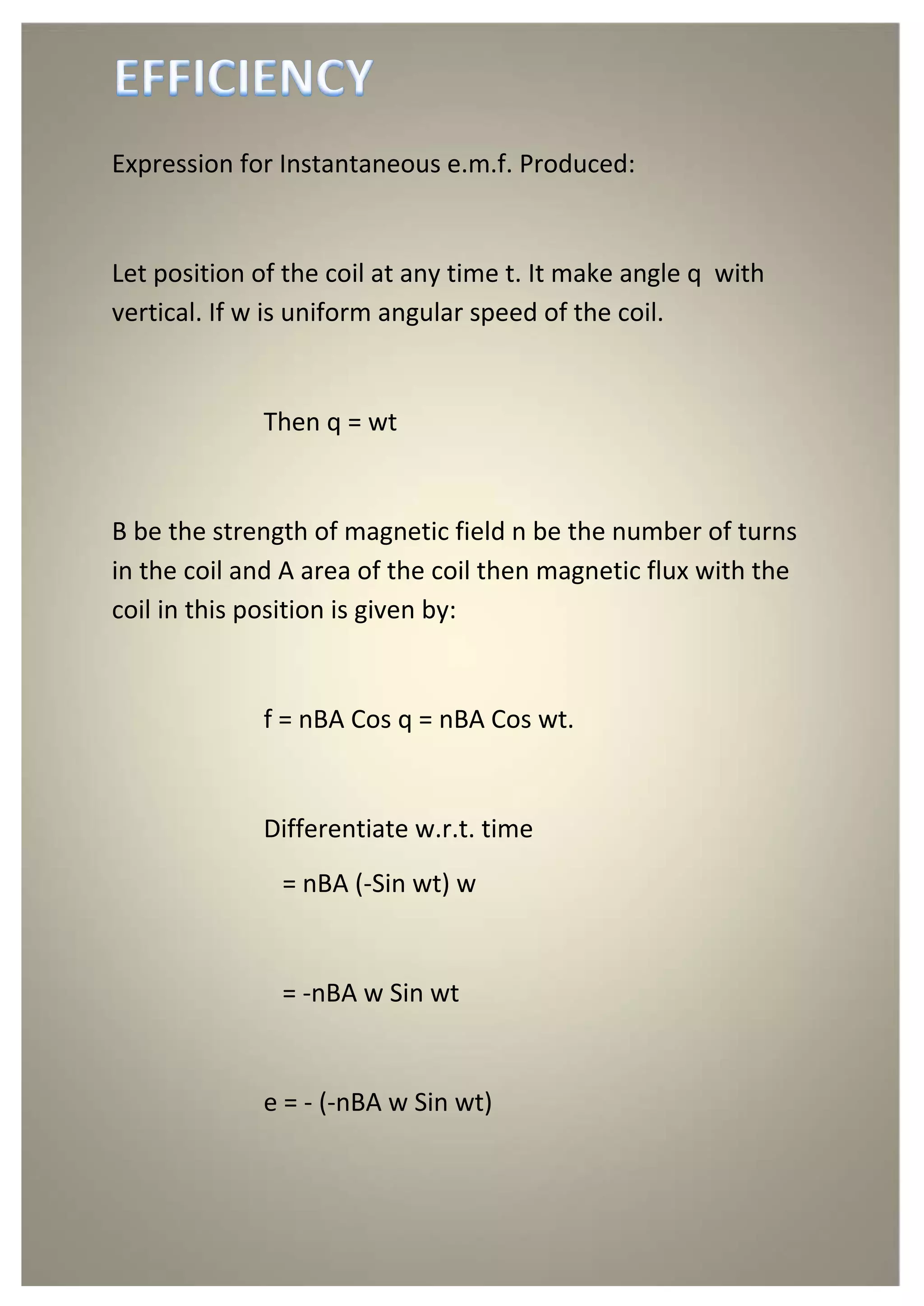 12th CBSE Physics Project AC Generator | DOCX