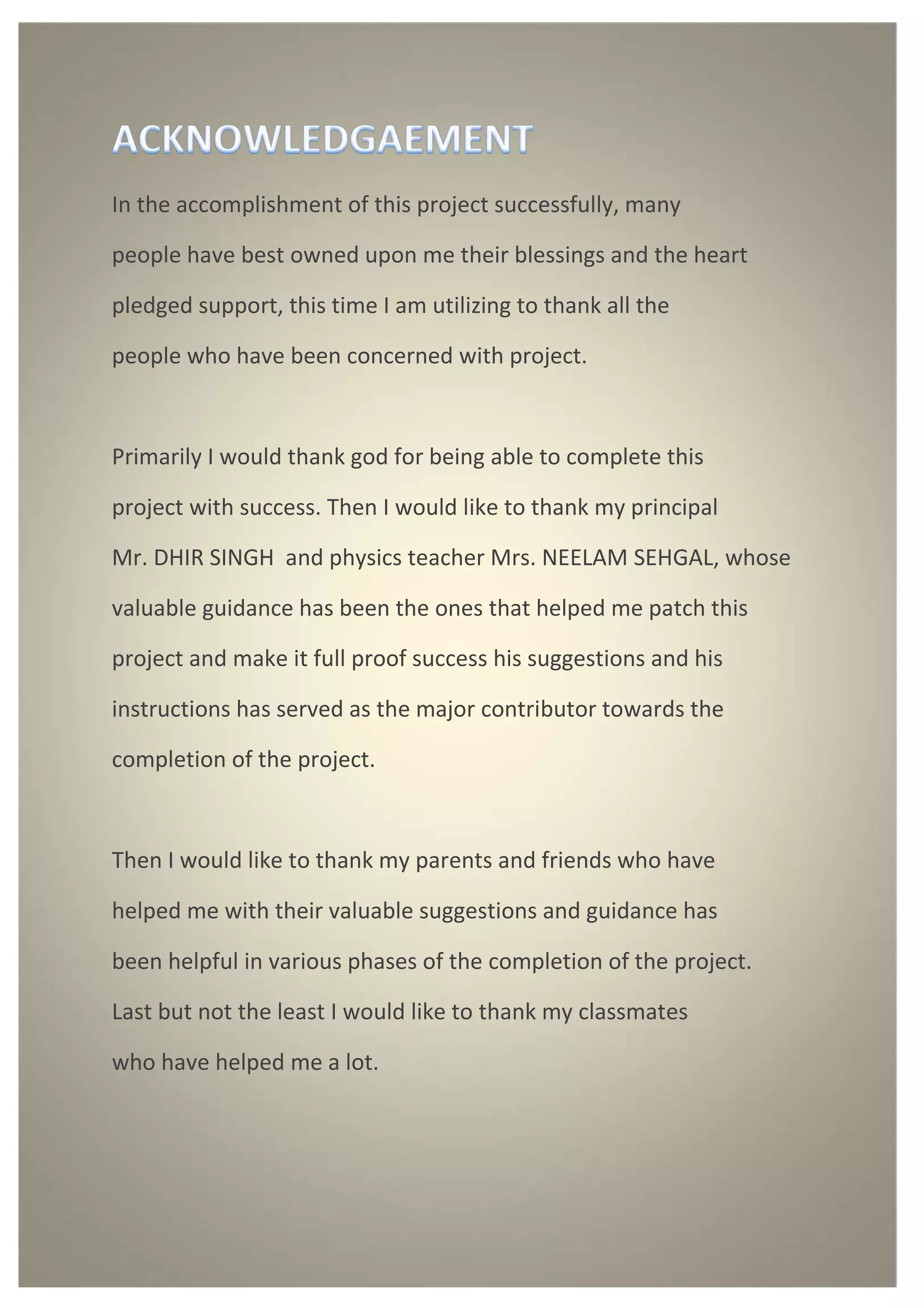 12th CBSE Physics Project AC Generator | DOCX