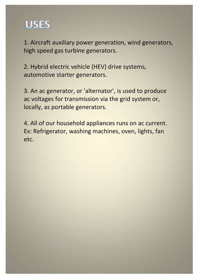 12th CBSE Physics Project AC Generator | DOCX