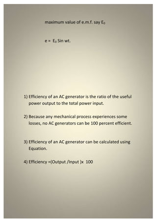 12th CBSE Physics Project AC Generator | DOCX