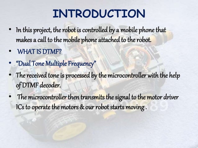 Gsm Controlled Robot With Obstacle Avoidance Using Ir Sensors Pptx