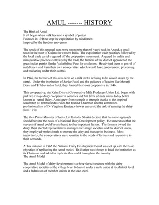 AMUL PROJECT - BUSSINESS STUDIES | DOC