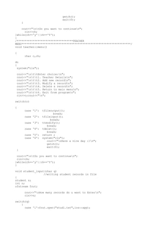 Student teacher database management | TXT