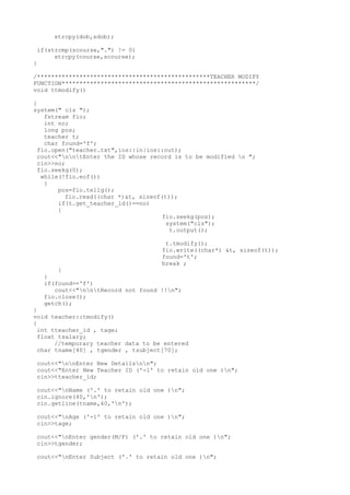 Student teacher database management | TXT