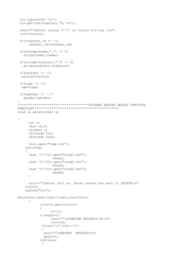 Student teacher database management | TXT