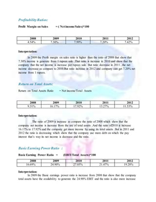 nestle pakistan ratios analysis | DOCX