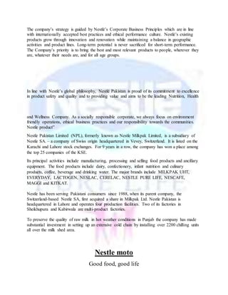 nestle pakistan ratios analysis | DOCX