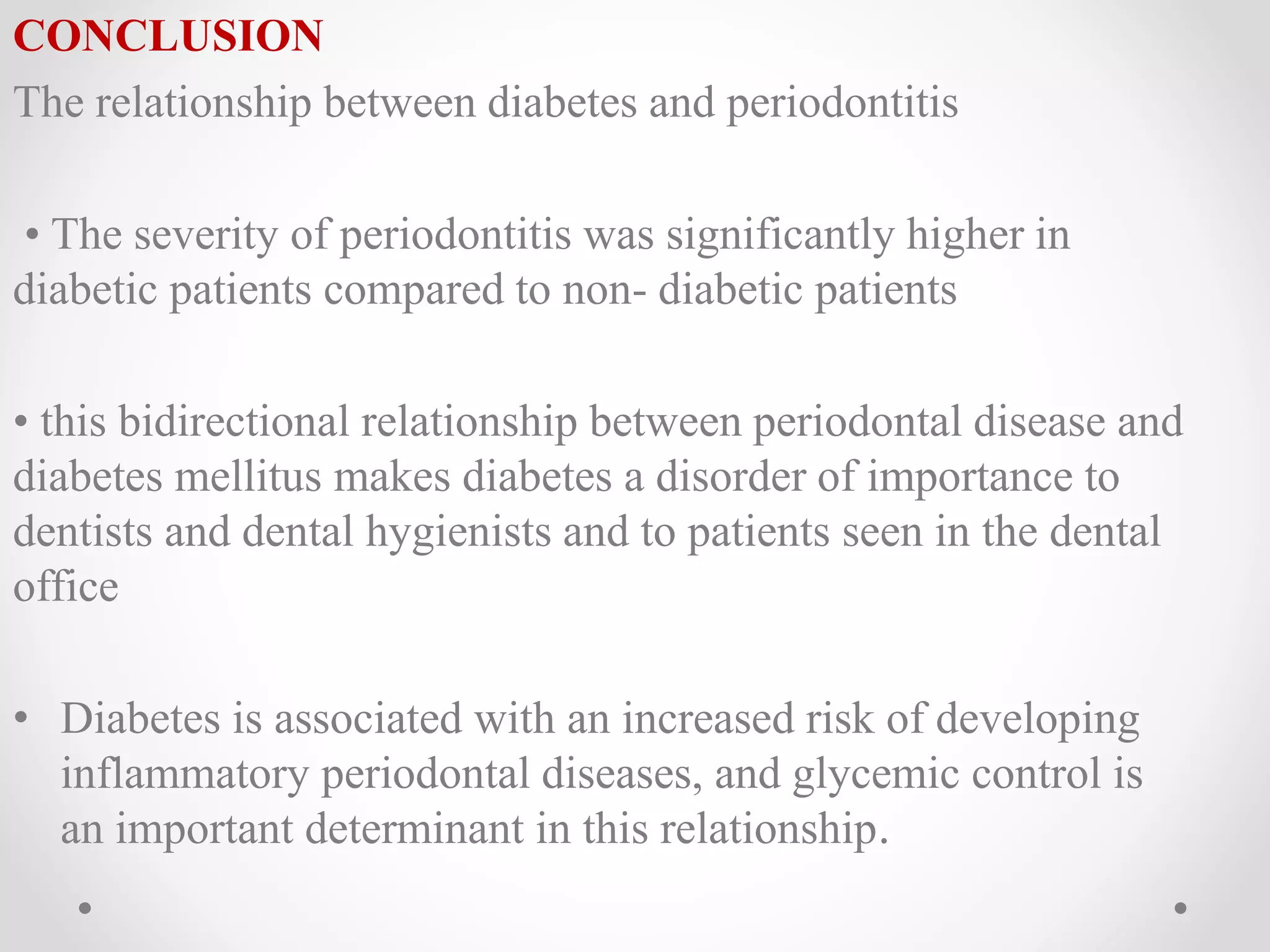 Diabetes and periodontal disease ,at two way relationship | PPTX