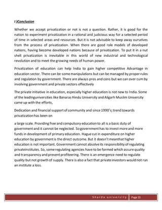 Project on Privatization of Education | DOCX