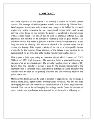 WIRELESS POWER TRANSMISSION Project | PDF