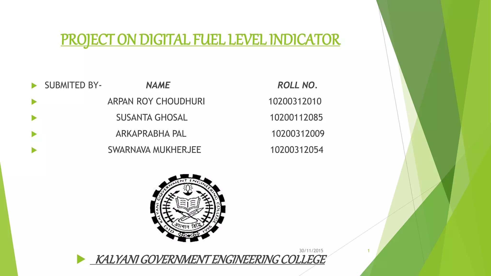 Wireless Fuel Level Indicator | PPTX