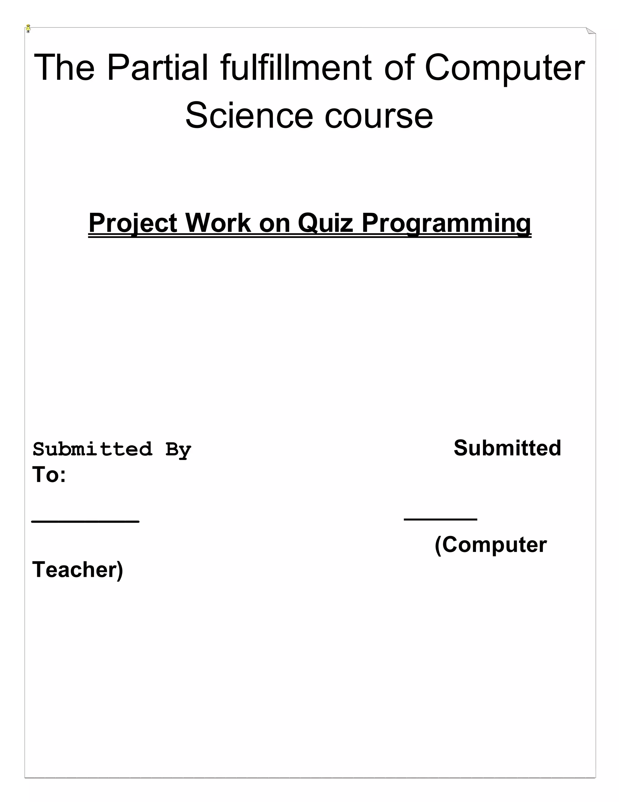 C Class 12 Cbse Quiz Programming Compiled Using Turbo C Pdf 5586