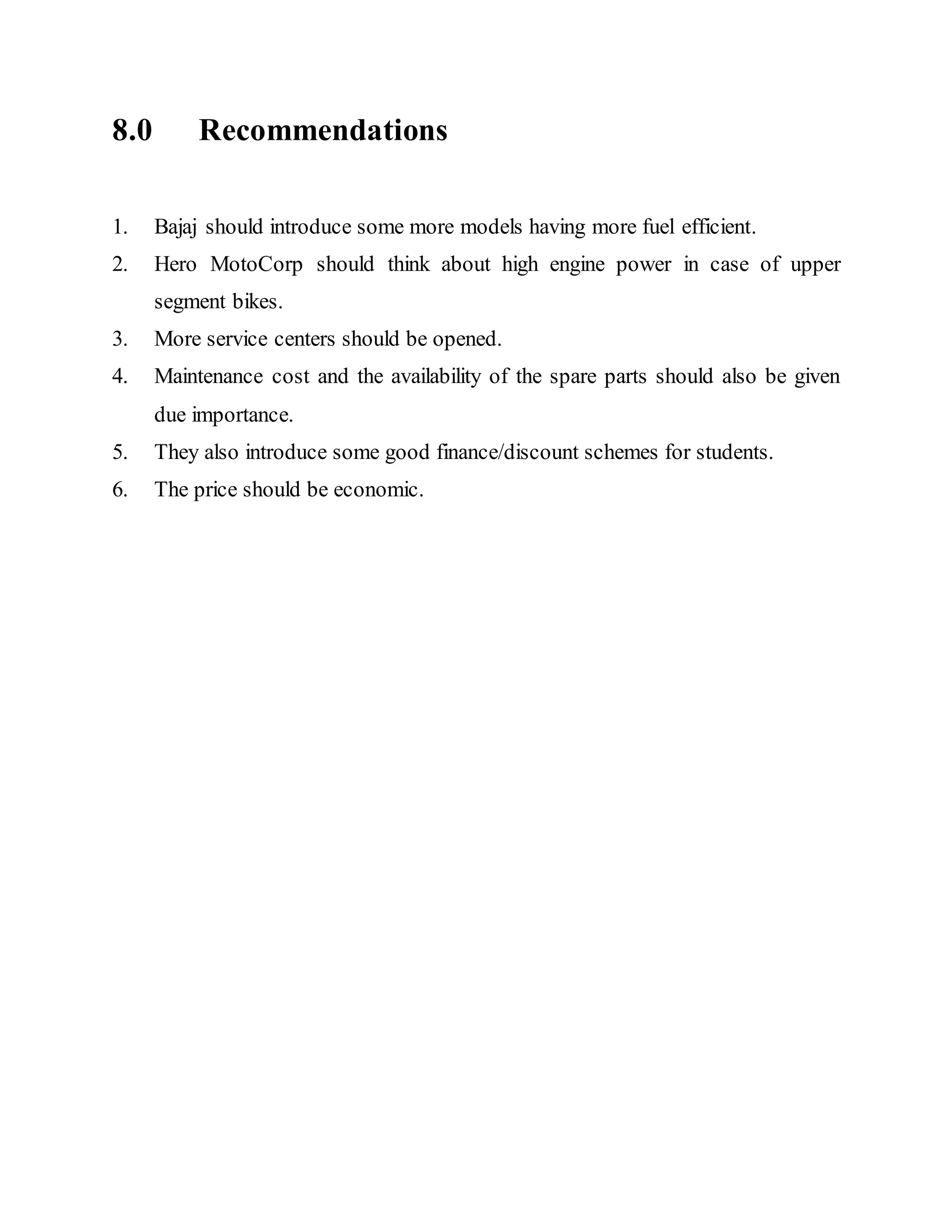 Project on Comparative Analysis of Bajaj Auto & Hero MotoCorp. | DOCX