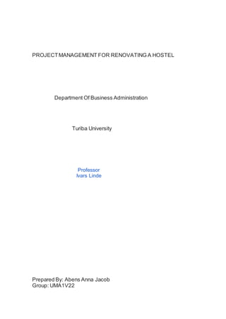 Project report on construction of hotel/hostel | DOCX