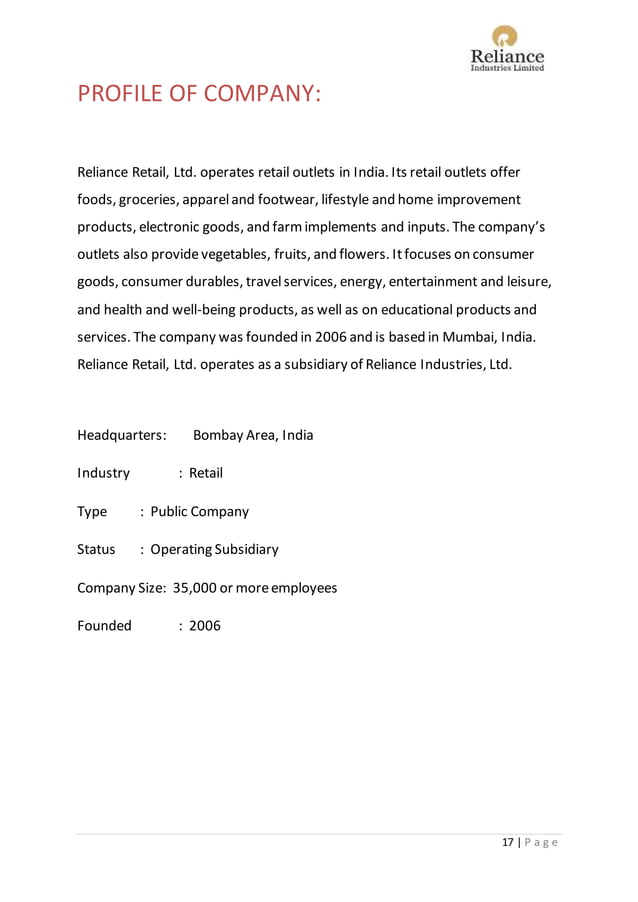 Class 11 Project on Business Studies | DOCX | Retail Industry | Industries