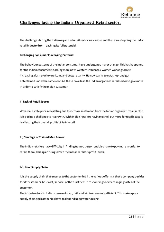 Class 11 Project on Business Studies | DOCX | Retail Industry | Industries