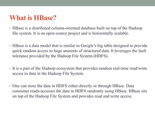 H-Base in Data Base Mangement System | PPTX | Databases | Computer Software and Applications