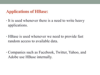 H-Base in Data Base Mangement System | PPTX | Databases | Computer Software and Applications