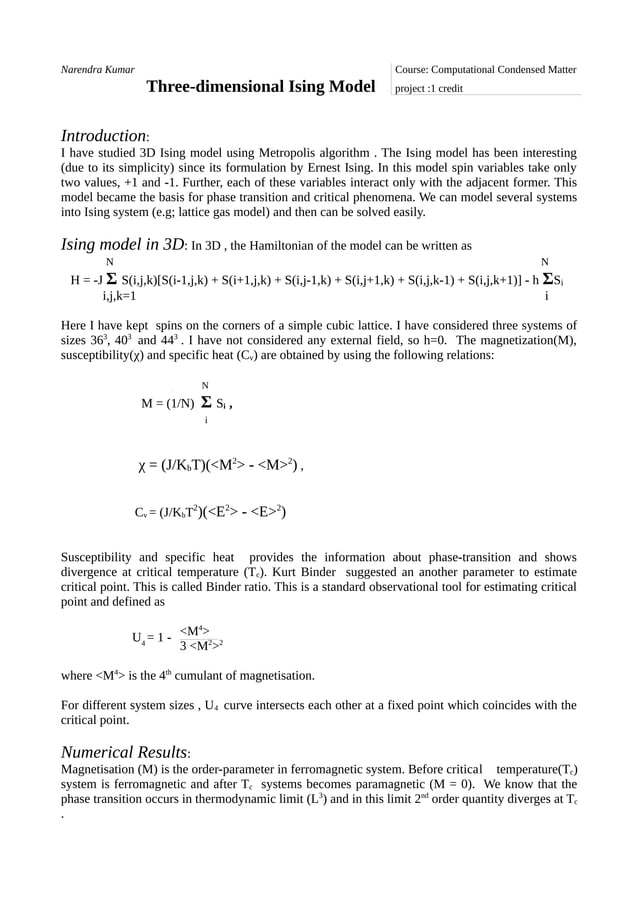 3D ISING MODEL | PDF