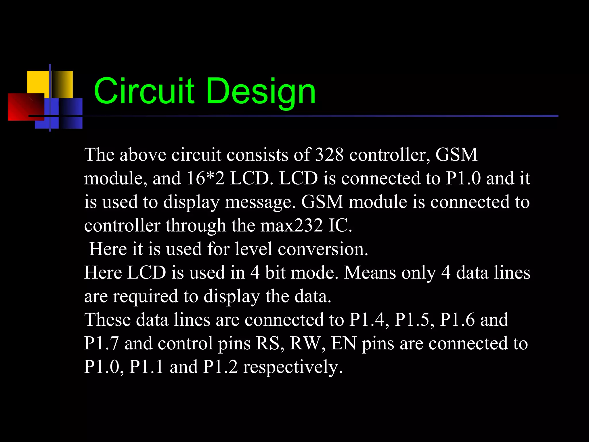 wireless electronics notice board using GSM | PPT