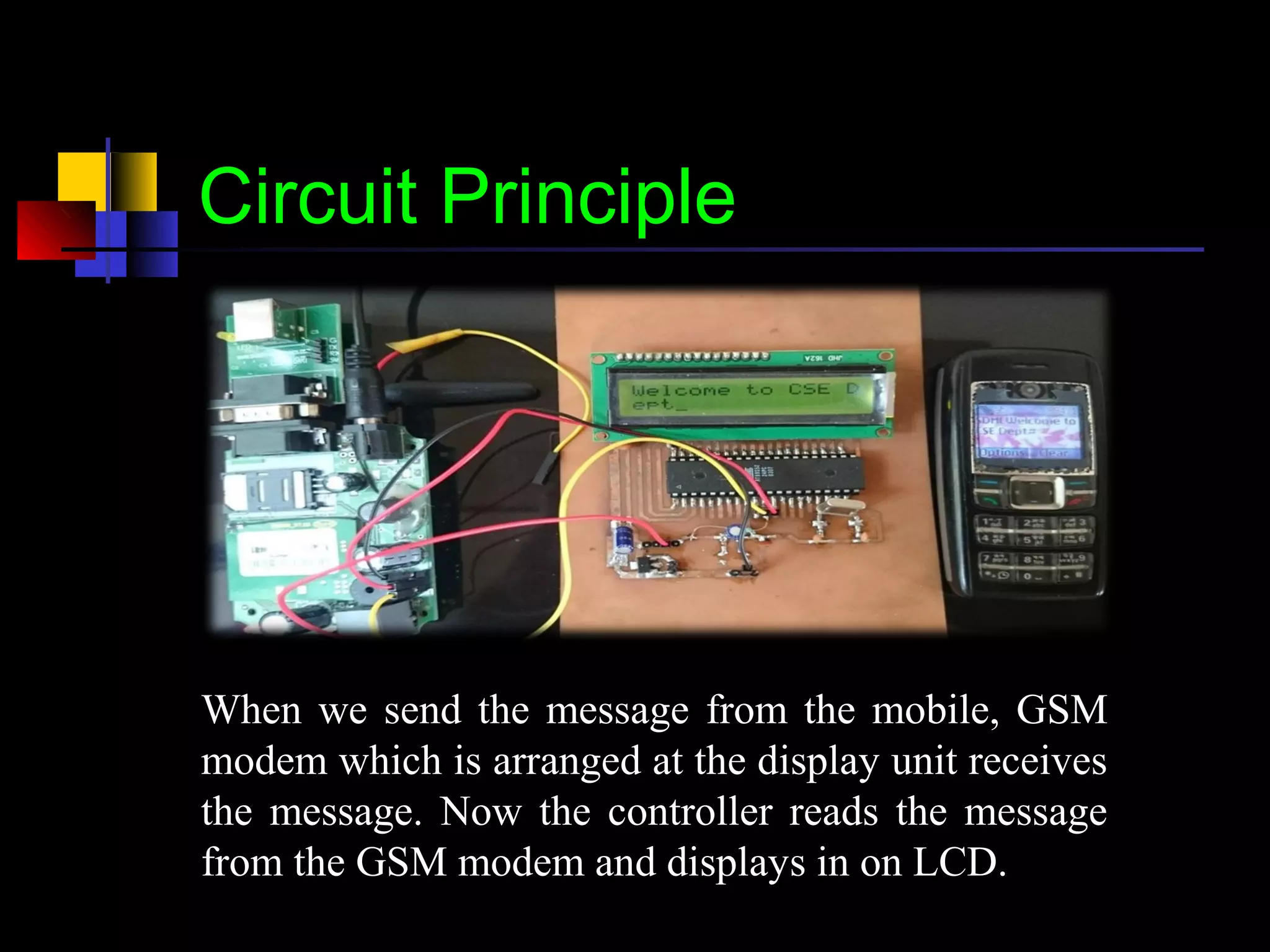 wireless electronics notice board using GSM | PPT