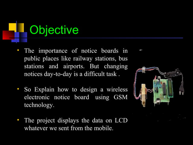 wireless electronics notice board using GSM | PPT | Computer ...