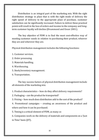 EFFECTIVE DISTRIBUTION MANAGEMENT | DOCX | Logistics | Business
