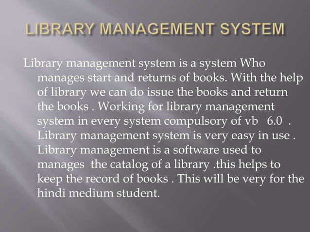 TOPIC-LIBRARY MANAGEMENT SYSTEM | PPTX | Operating Systems | Computer Software and Applications