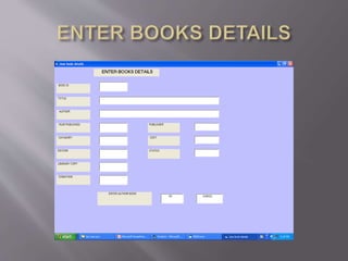 TOPIC-LIBRARY MANAGEMENT SYSTEM | PPTX | Operating Systems | Computer ...