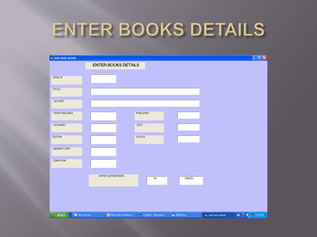 TOPIC-LIBRARY MANAGEMENT SYSTEM | PPTX | Operating Systems | Computer ...