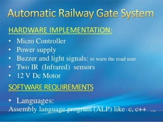 wireless automatic railway gate control | PPTX | Technology & Computing