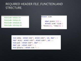 Car parking project using data structure | PPTX