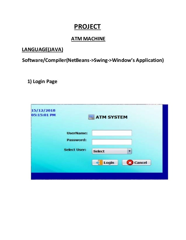 Projectatm Projectjava Atm Project 1970