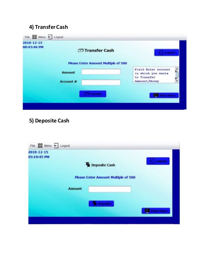 Project Atm Project Java Atm Project