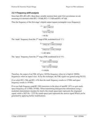 Frequency Shit Keying(FSK) modulation project report | PDF