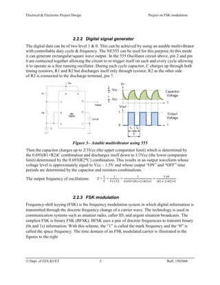 Frequency Shit Keying(FSK) modulation project report | PDF