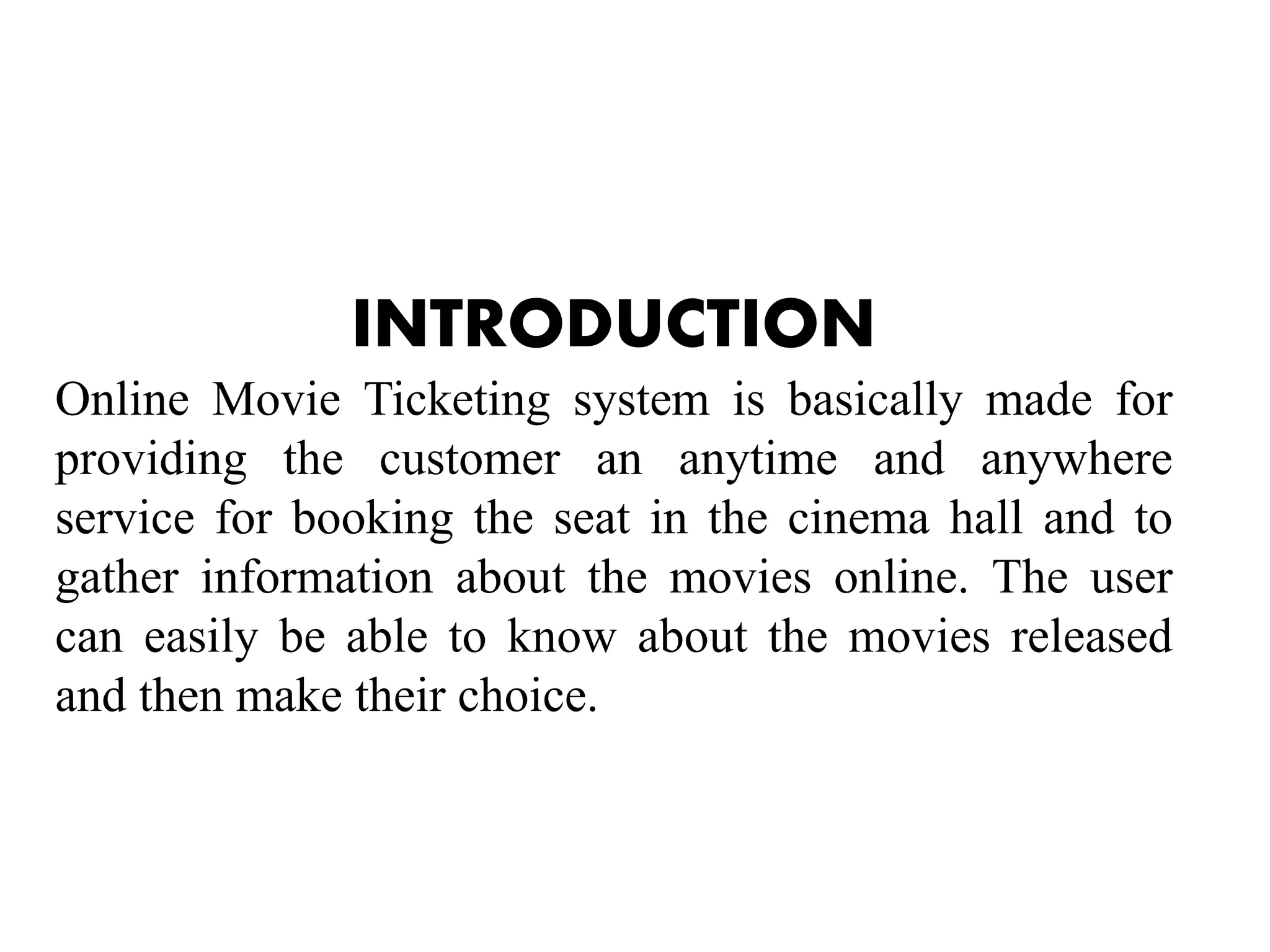 Online Movie ticket booking Project | PPTX