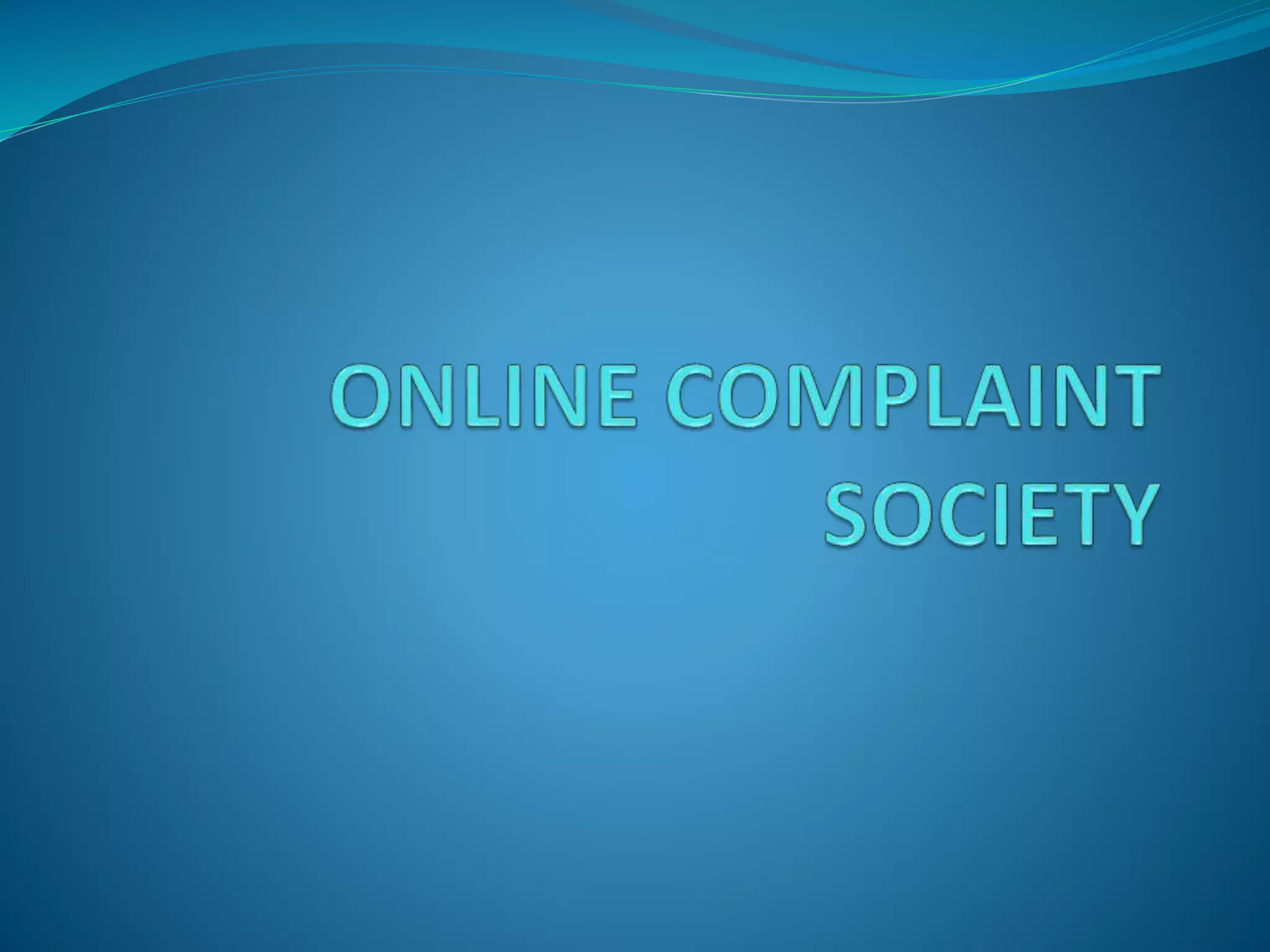 Online Complaint of Society | PPT