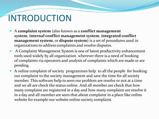 Online Complaint of Society | PPT