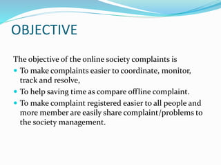 Online Complaint of Society | PPT