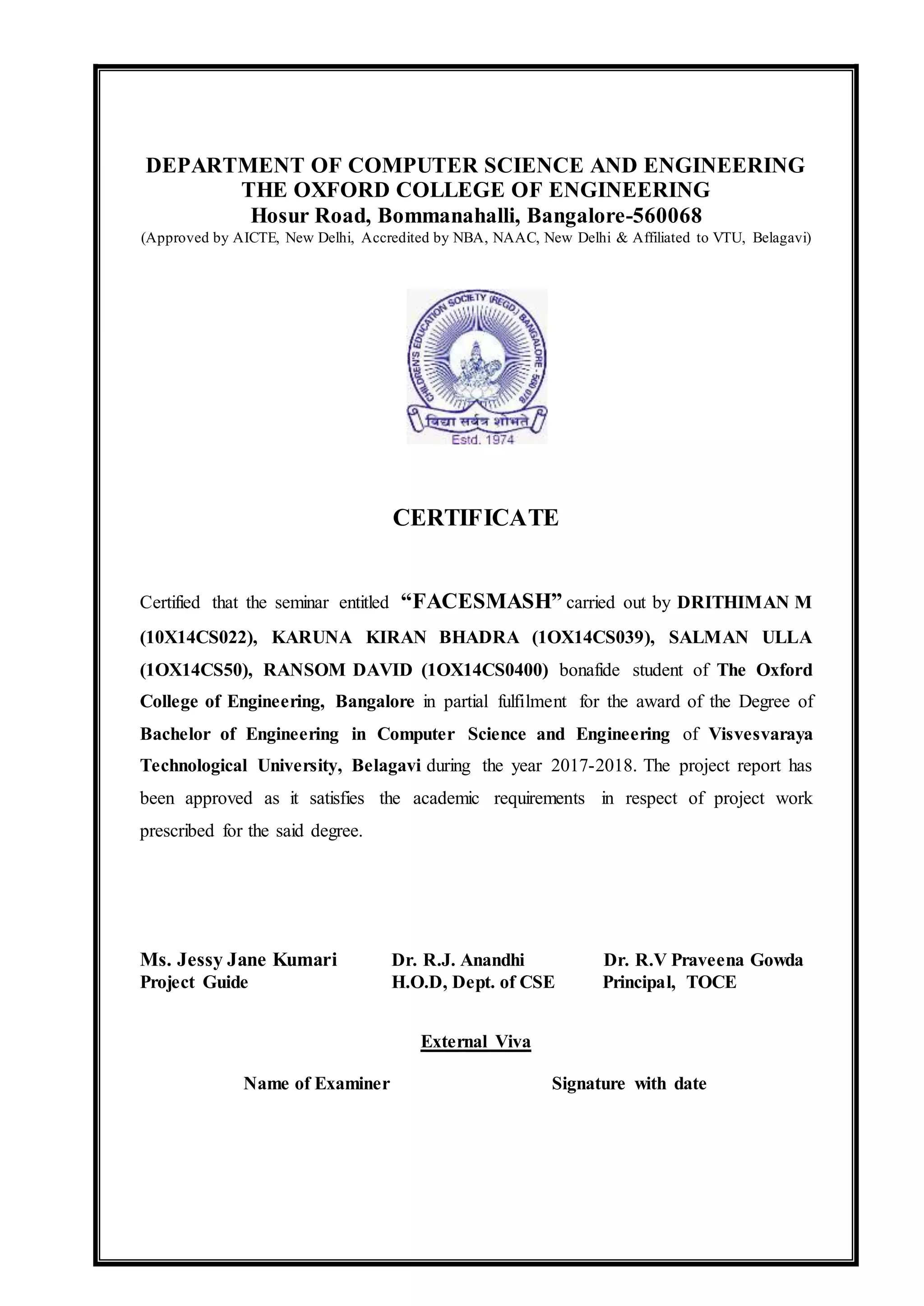 VTU final year project report | DOCX