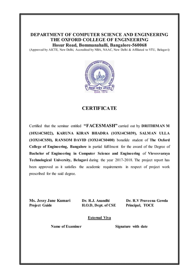 VTU final year project report | DOCX