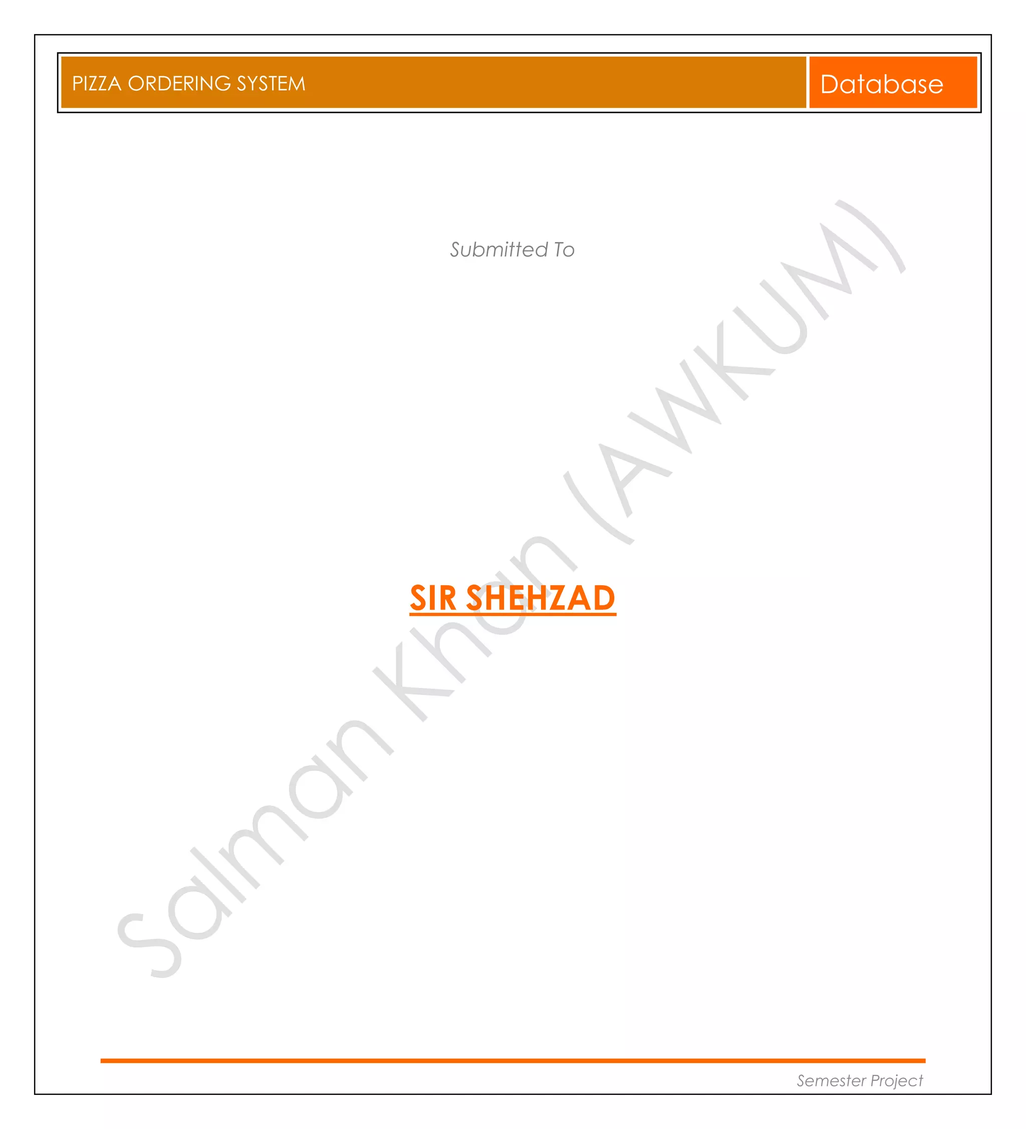 Pizza Ordering System | PDF
